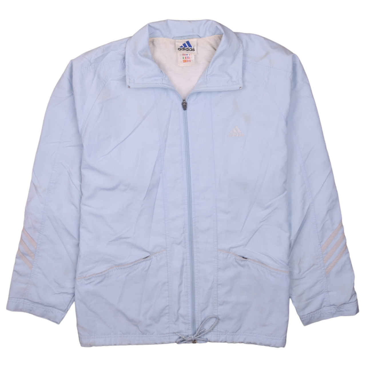 Adidas 90's Lightweight Full Zip Up Windbreaker Large (missing sizing – Vintage Club UK