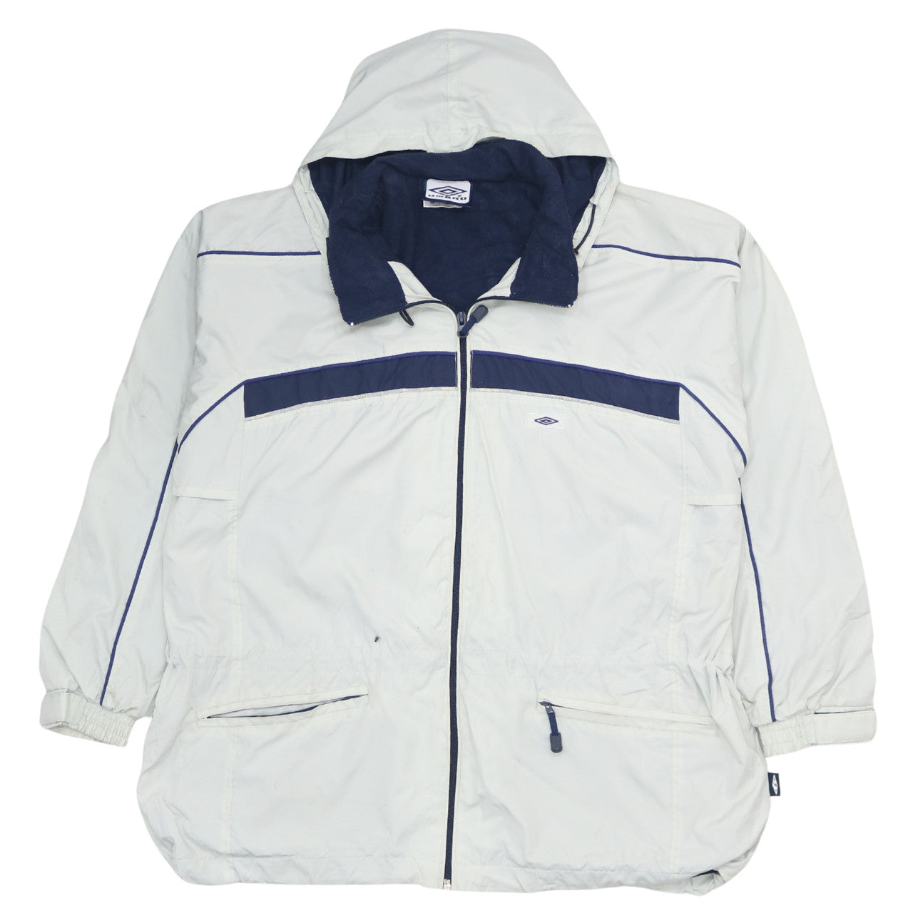 Umbro 90's Hooded Full Zip Up Windbreaker XL Grey Vintage – Vintage Club UK