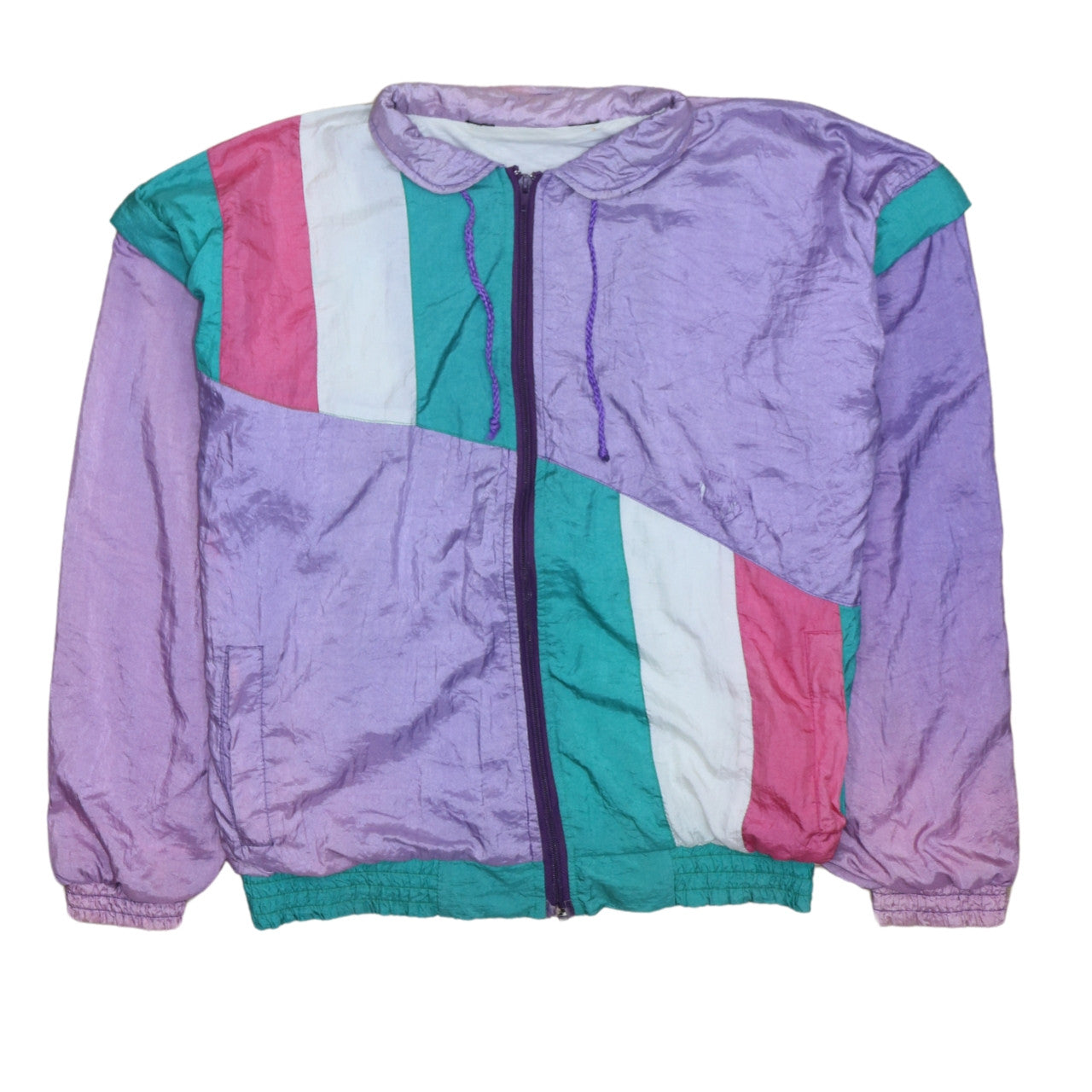 Vintage 90's Men's Large Purple Lightweight Zip Up Windbreaker – Vintage Club UK