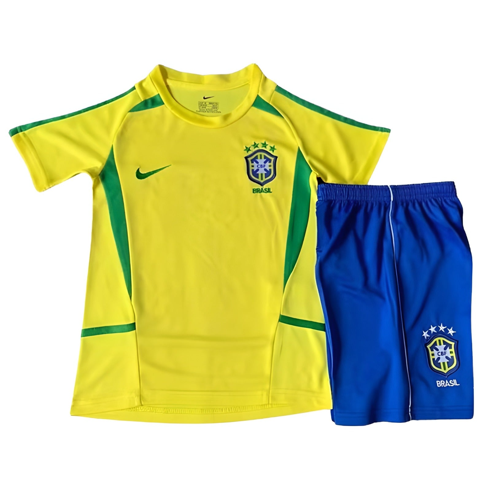 Retro Brazil Home Kids Kit 2002 Football Shirt – Vintage Club UK